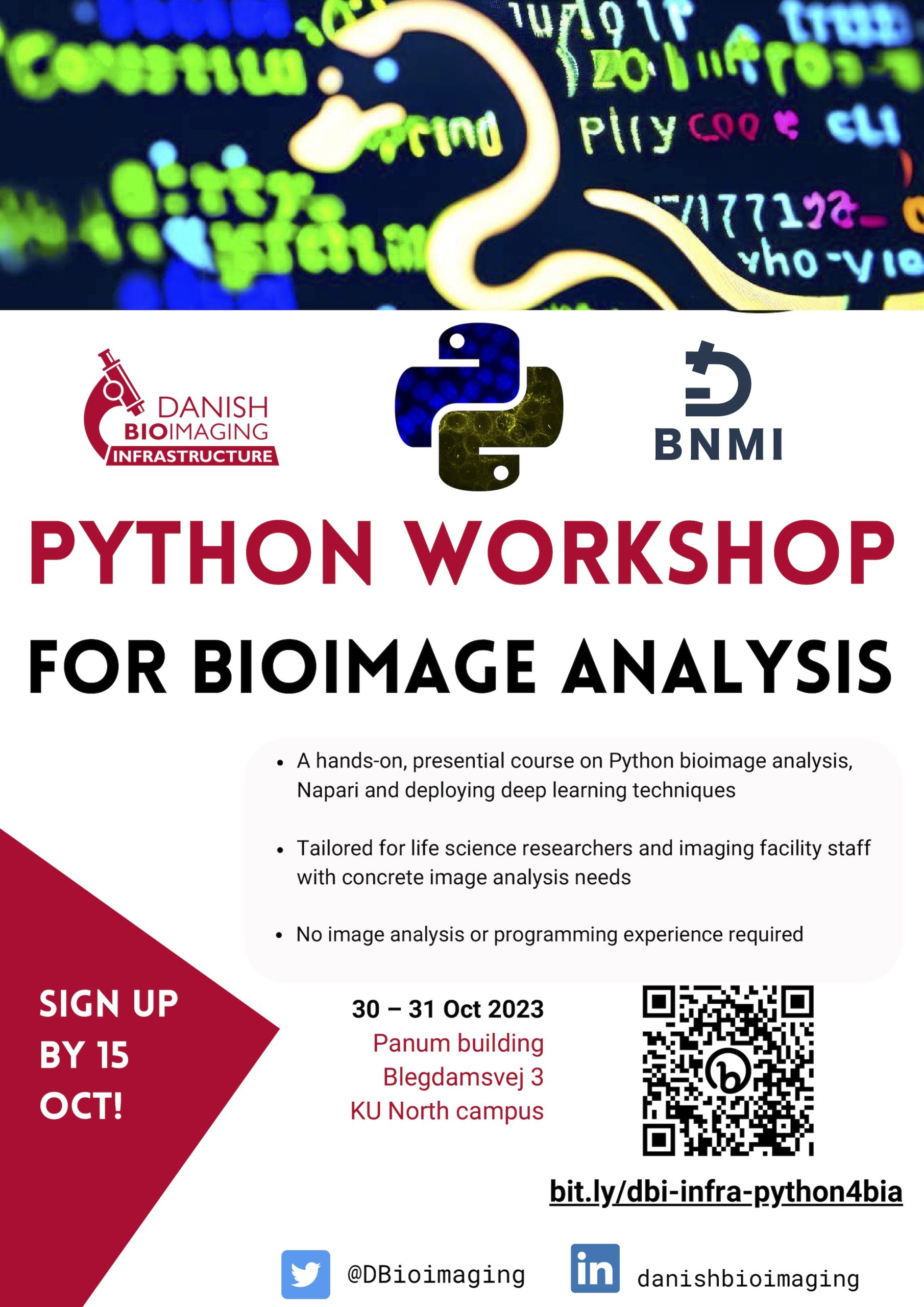 Python Workshop at the DBI-INFRA Image Analysis Core Facility in Copenhagen, Denmark – October ...